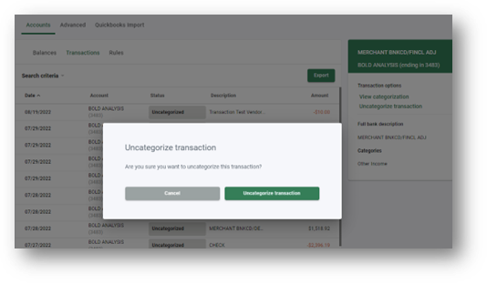 Product Update Updated Transaction Categorization And Bank